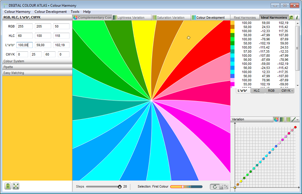 DIGITAL COLOUR ATLAS 5.0 · Colour Harmony · Complementary Contrast