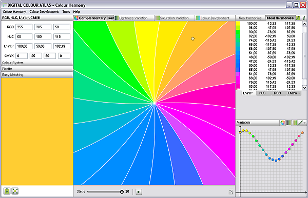 DIGITAL COLOUR ATLAS 5.0 · Colour Harmony · Complementary Contrast