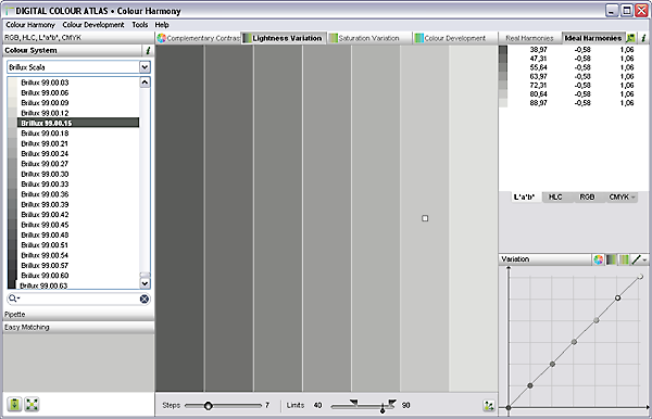 DIGITAL COLOUR ATLAS 5.0 · Colour Harmony · Lightness Variation
